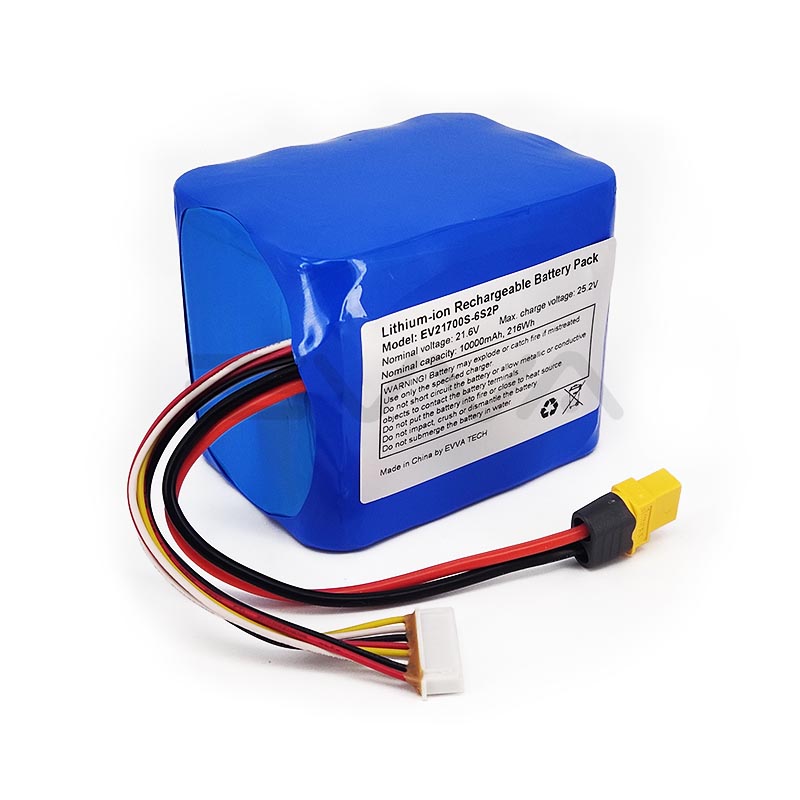 Li-ion Battery Pack 21.6V 10Ah 21700 6S2P with AMASS XT60 for UAV FPV ...